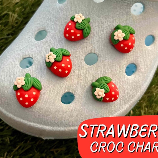 Strawberry “crocs”charm - Etsy