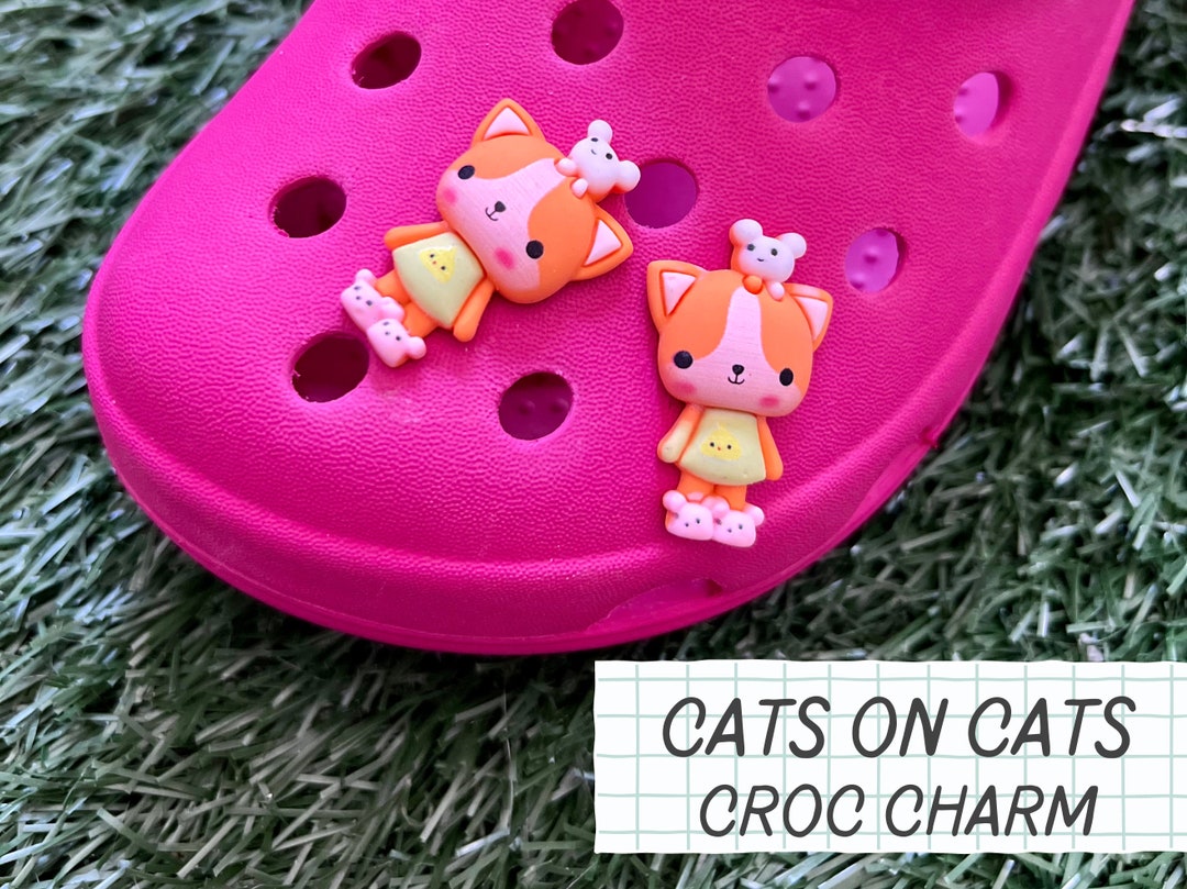 ONE Cats on Cats Croc Shoe Charm // Handmade // Unique // - Etsy
