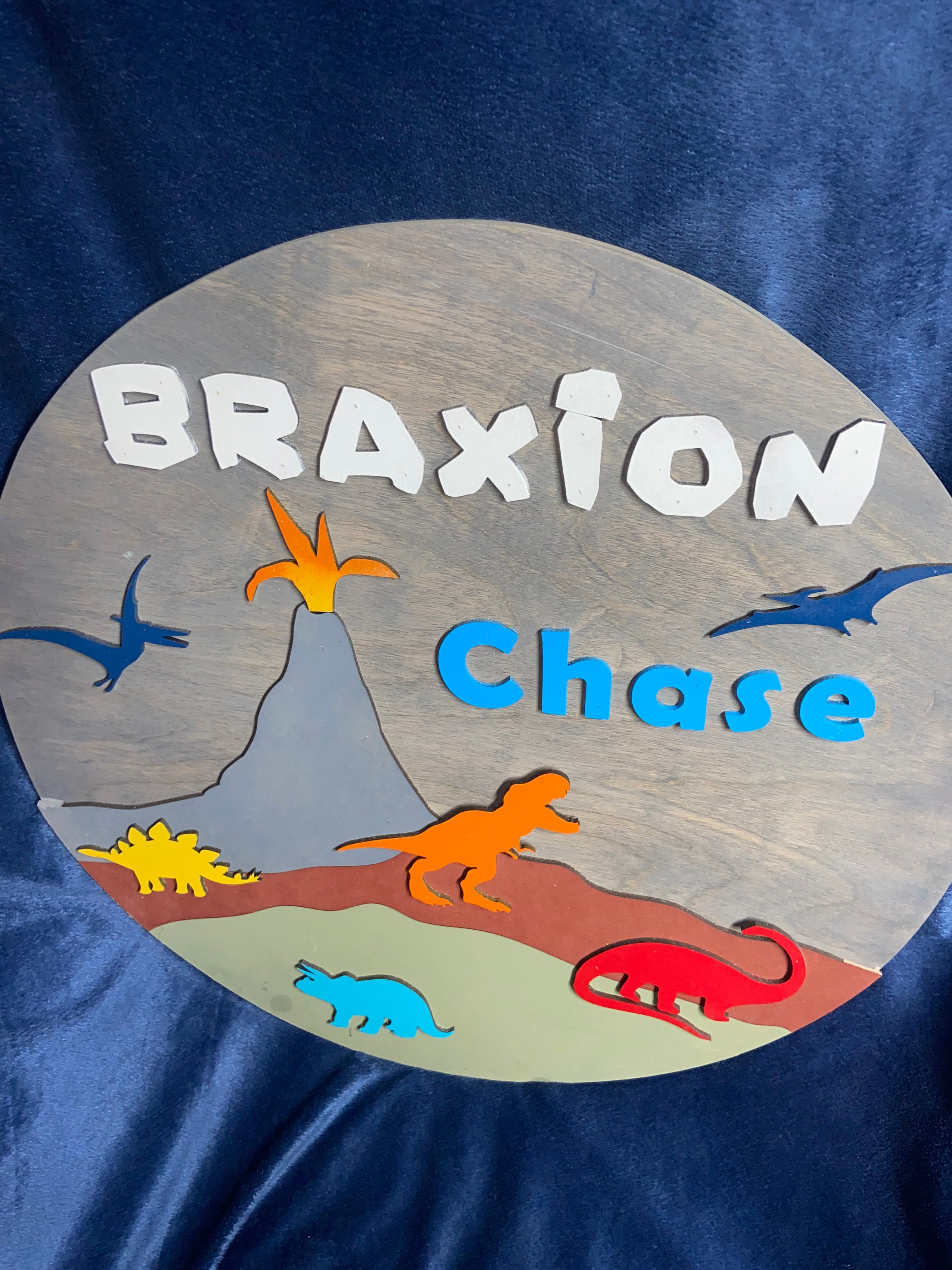 Large Custom Dinosaur Theme Name Kids Name Sign Kids Dinosaur | Etsy