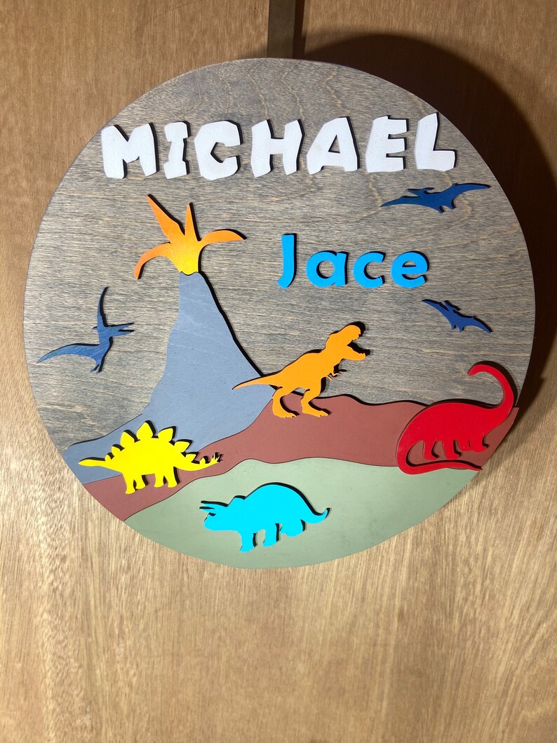 Large Custom Dinosaur Theme Name Kids Name Sign Kids Dinosaur | Etsy
