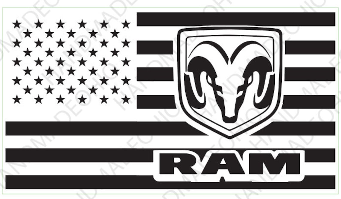 Dodge RAM SVG GLOWFORGE Ready American Flag instant download | Etsy