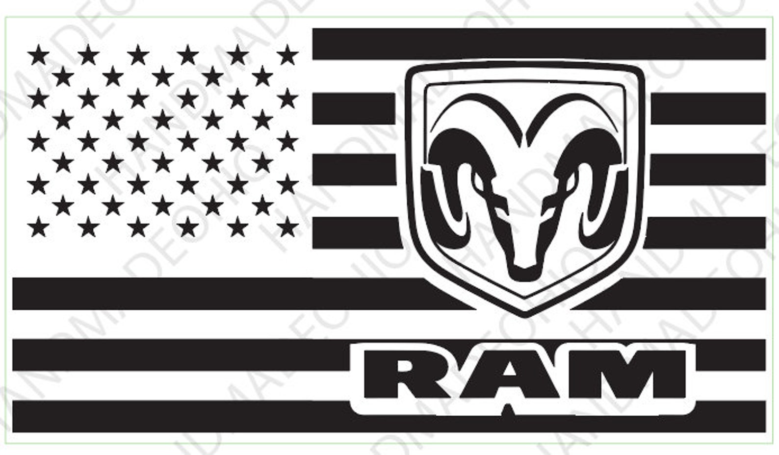 Dodge RAM SVG GLOWFORGE Ready American Flag instant download | Etsy