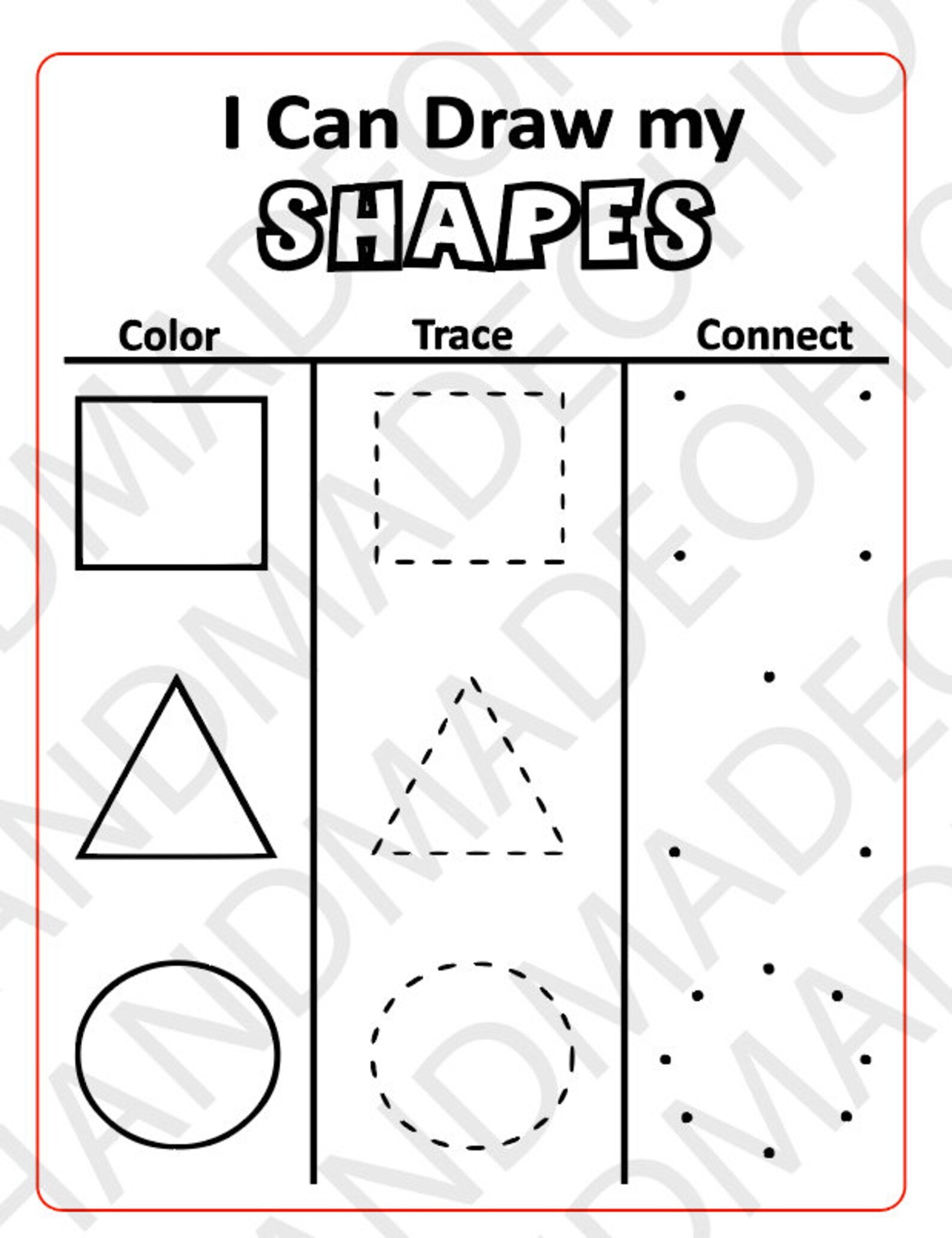 SVG, Glowforge Ready- Dry Erase Shape Trace Board, Instant Download - Etsy