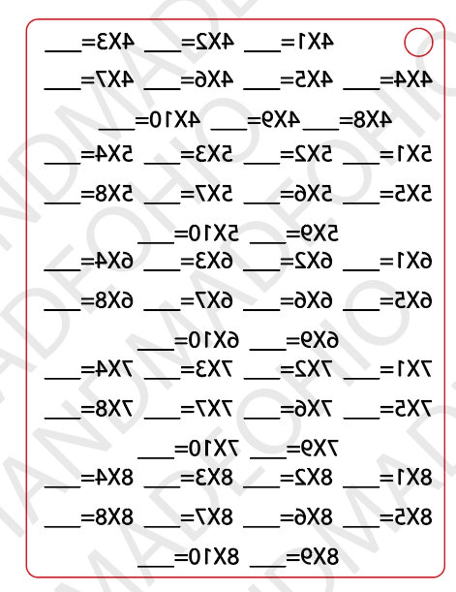 SVG Glowforge Ready Multiplication Dry Erase Board With - Etsy