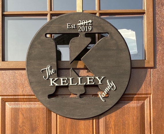 Monogram 15 Inch Round Sign | Etsy