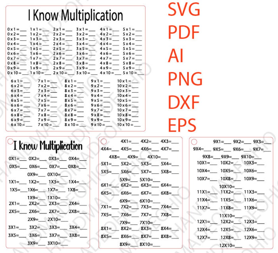 SVG Glowforge Ready Multiplication Dry Erase Board With - Etsy