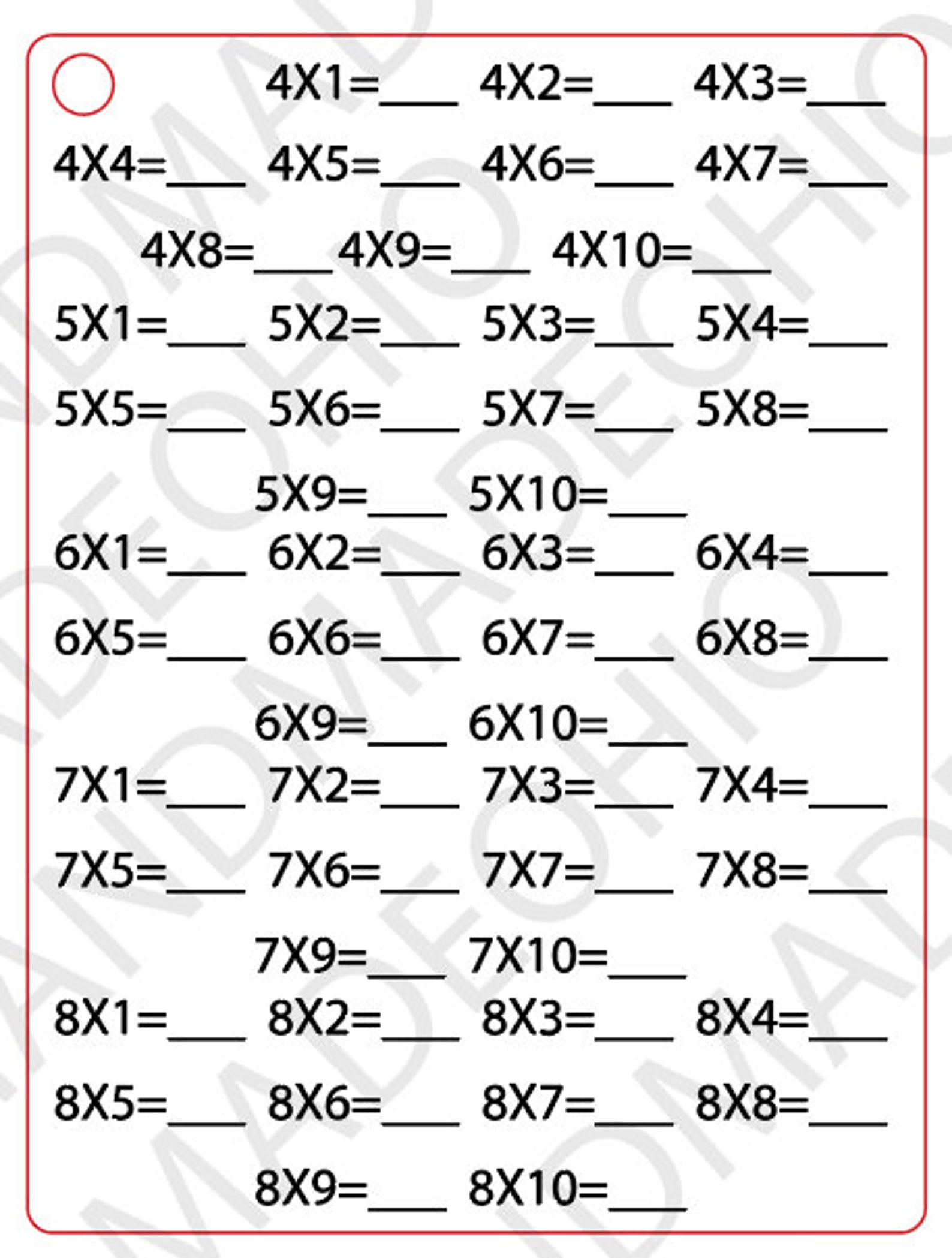 SVG Glowforge Ready Multiplication Dry Erase Board With | Etsy