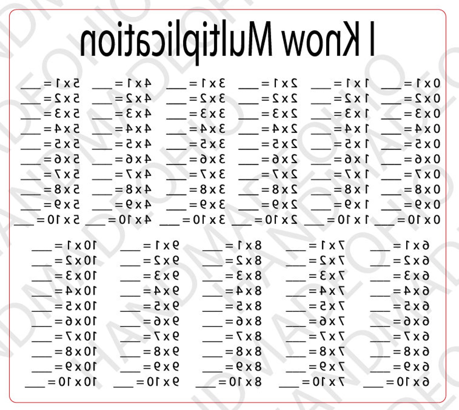 SVG Glowforge Ready Multiplication Dry Erase Board With | Etsy