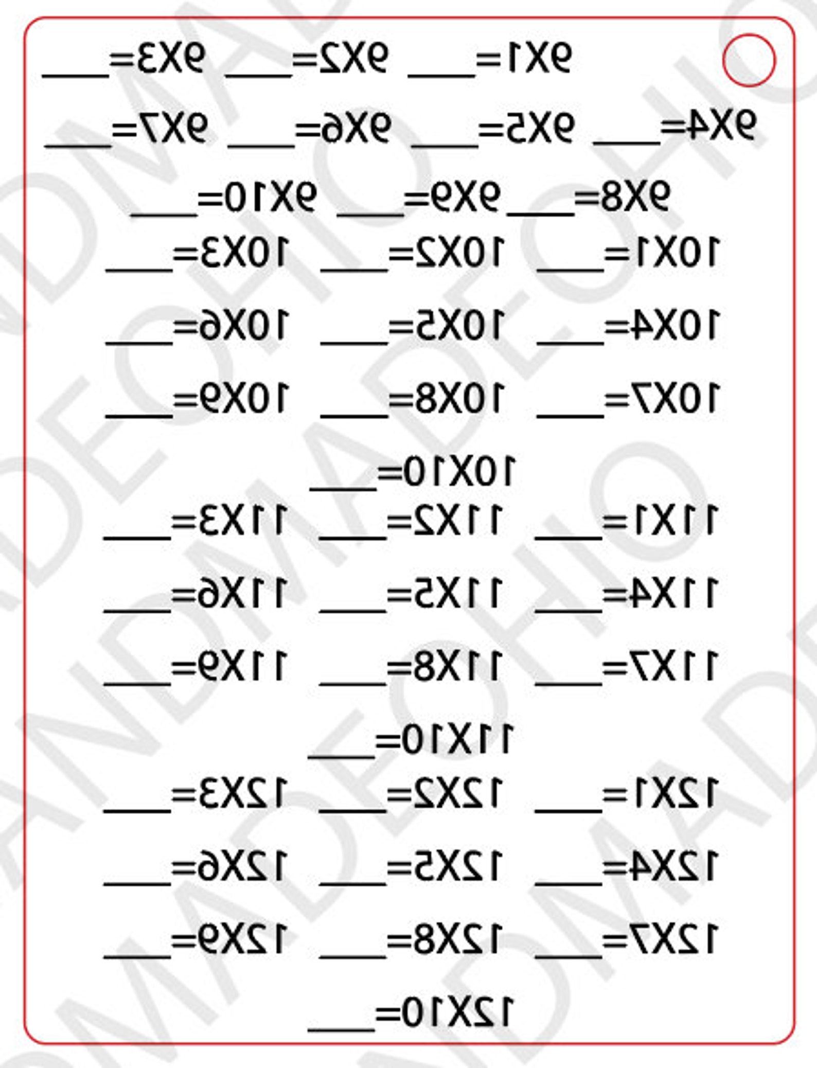 SVG, Glowforge Ready, Multiplication Dry Erase Board With Rounded ...