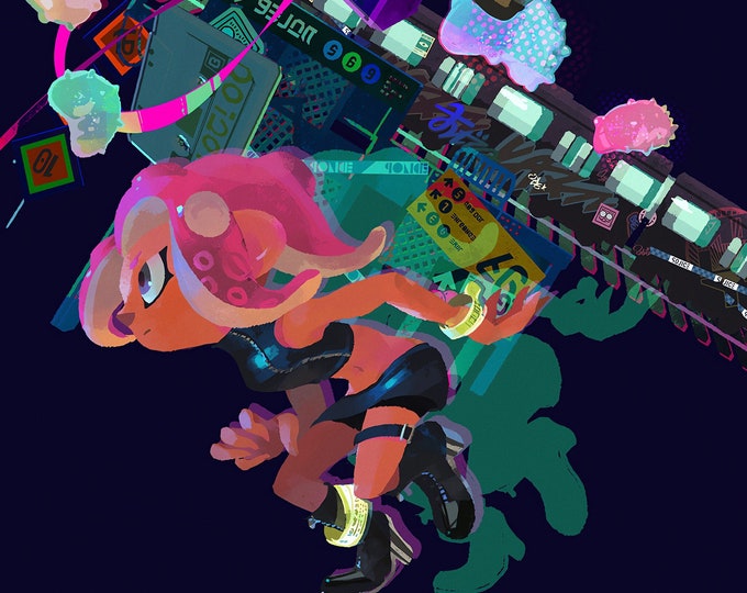 MINI Prints (4 X 6 INCH) - Splatoon Hotlantis IDL Posters Squid Sisters ...