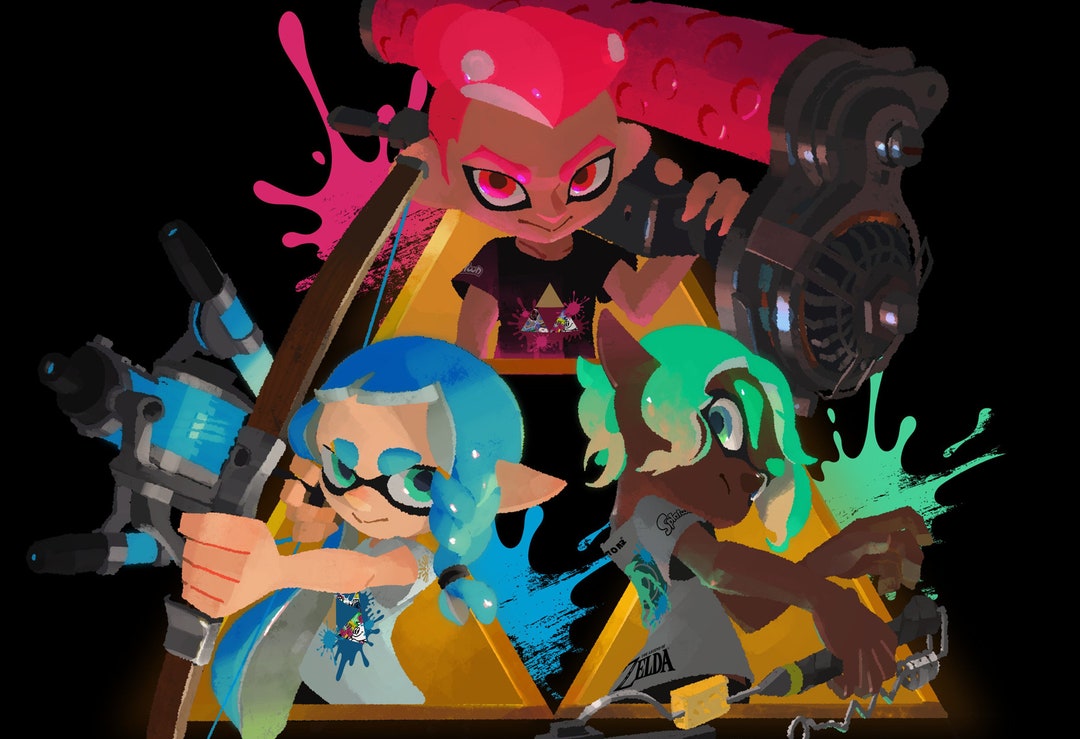 Splatoon 3 Zelda Triforce Splatfest - Poster 13x19 - Etsy