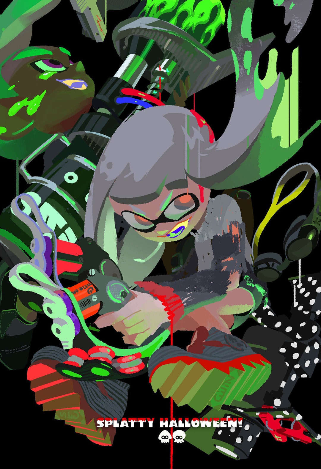Splatoon Splatty Halloween Poster 13x19 - Etsy