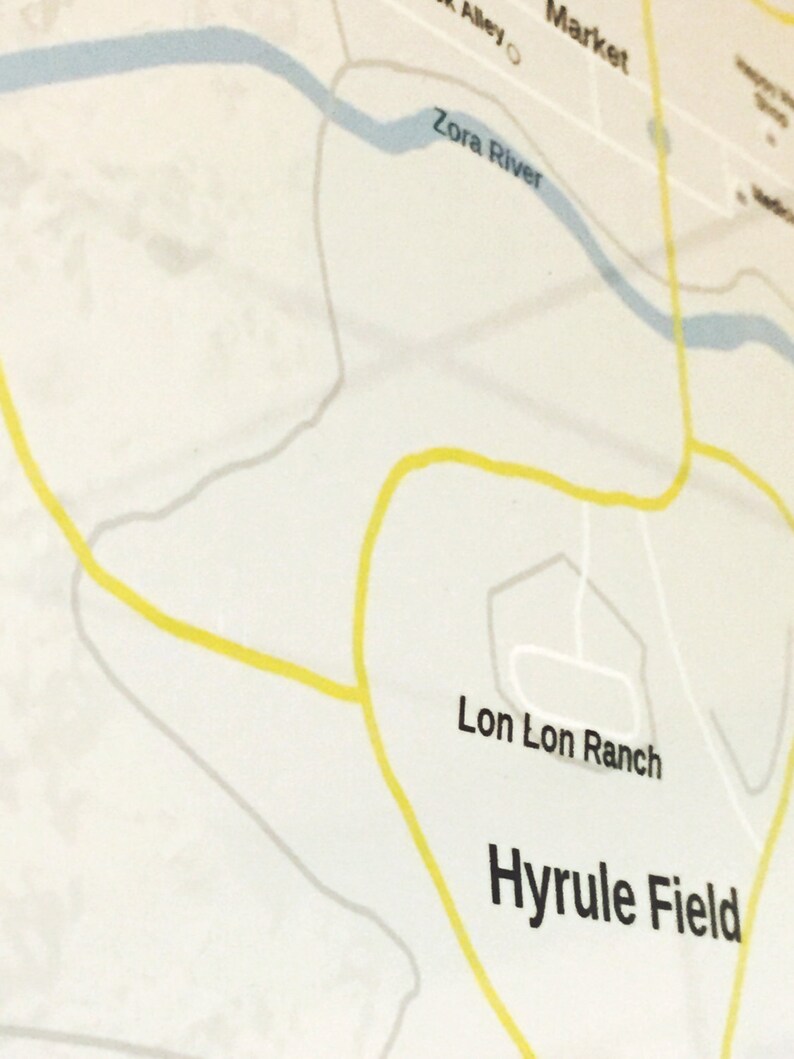 Legend of Zelda Hyrule Google Maps Poster | Etsy