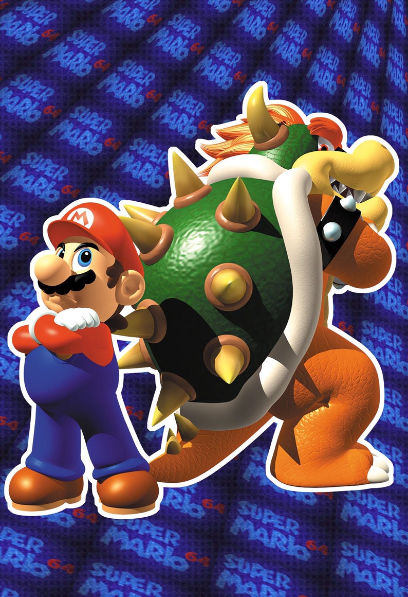 Super Mario 64 - Mario and Bowser - Poster 13x19 - Etsy UK