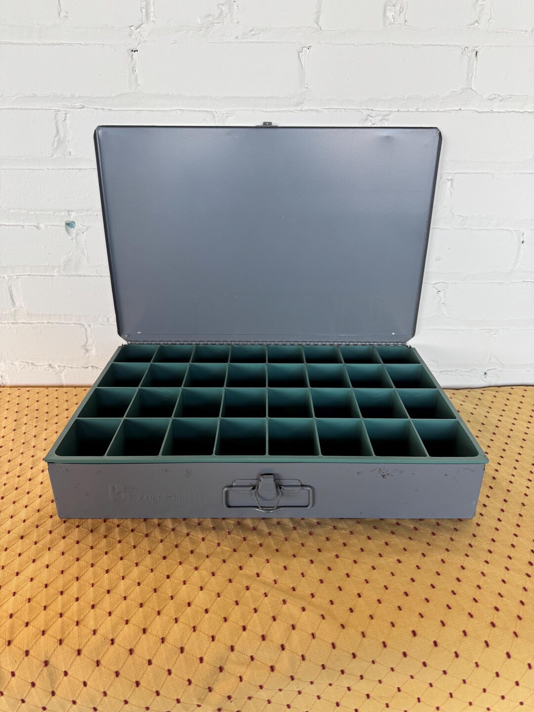 Vintage Kar Products Industrial Metal Container W/ Interior Compartment ...