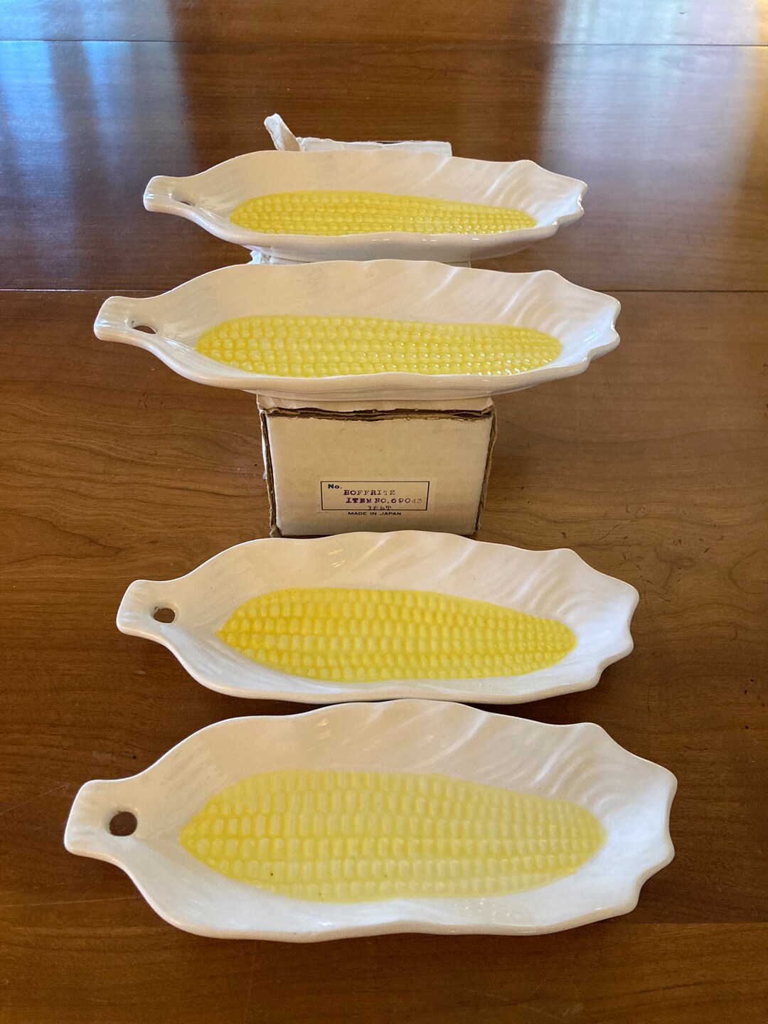 4 Pc Hoffritz Ceramic Corn on the Cob Dish Set made in Japan - Etsy