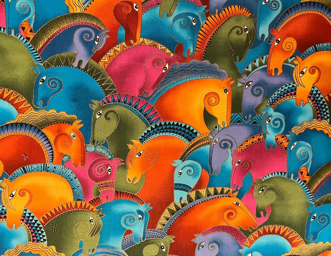 Rare - Laurel Burch -embracing Horses Collection - Packed Horse Heads ...