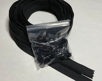 Zippers by the Yard - Four Yards of 16mm Zipper Tape With 16 Extra ...