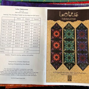 Lotus Palette Table Runner Quilting Kit by Christine Stainbrook With ...