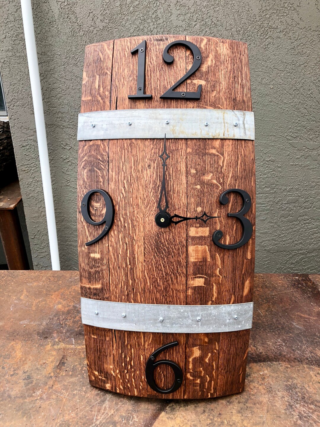 Re-purposed Wine Barrel Stave Wall Clock - Etsy