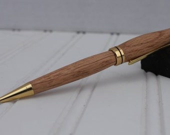 Handcrafted Turned Oak Wooden Euro Style Pen | Etsy