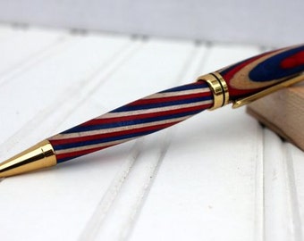Handcrafted Turned Patriotic Wooden Euro Style Pen - Etsy