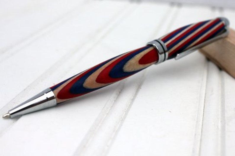Handcrafted Turned Patriotic Wooden Euro Style Pen - Etsy