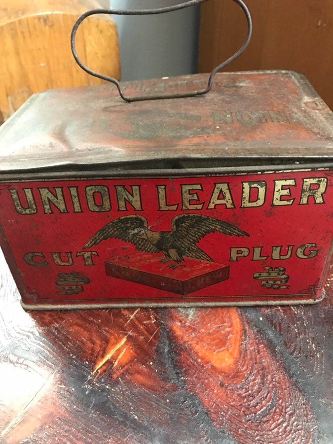 Antique Union Leader Cut Plug Tin - Etsy