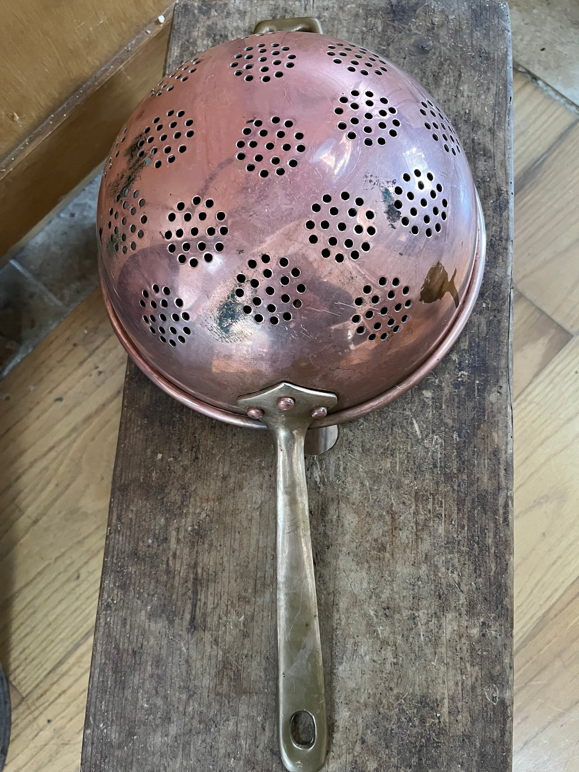 Copper Colander Strainer W Brass Handle - Etsy