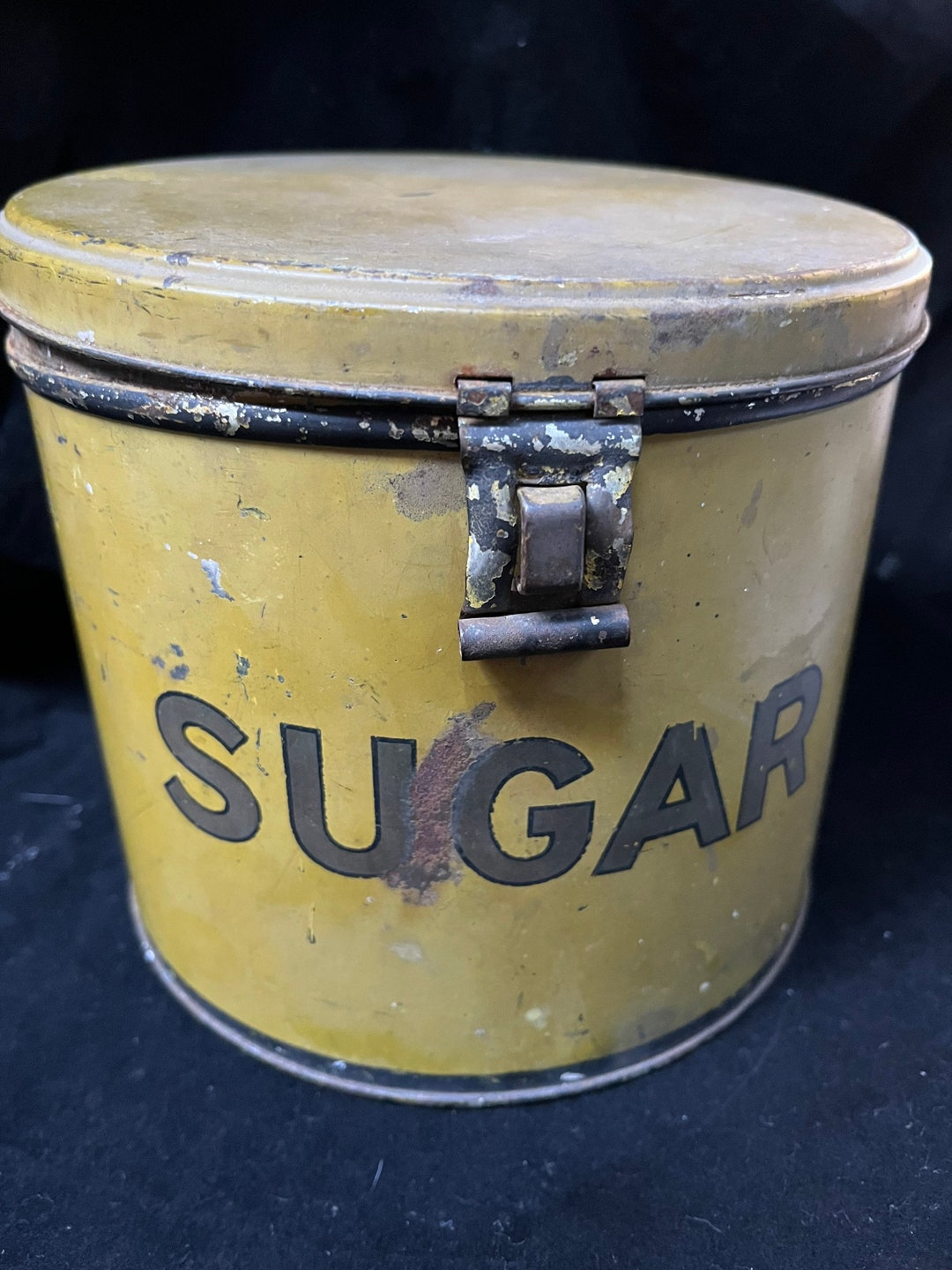 Vintage Tin Sugar Canister - Etsy