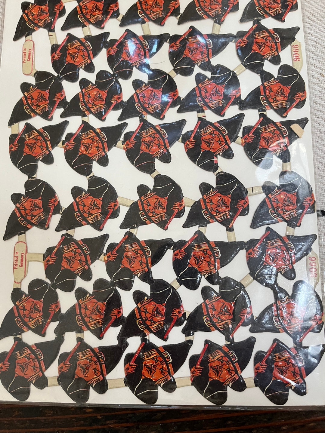 Vintage German Halloween Witch Scrap - Etsy