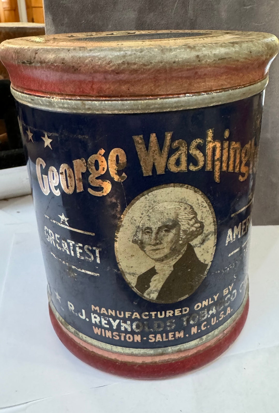 George Washington Cut Plug Antique Tin - Etsy