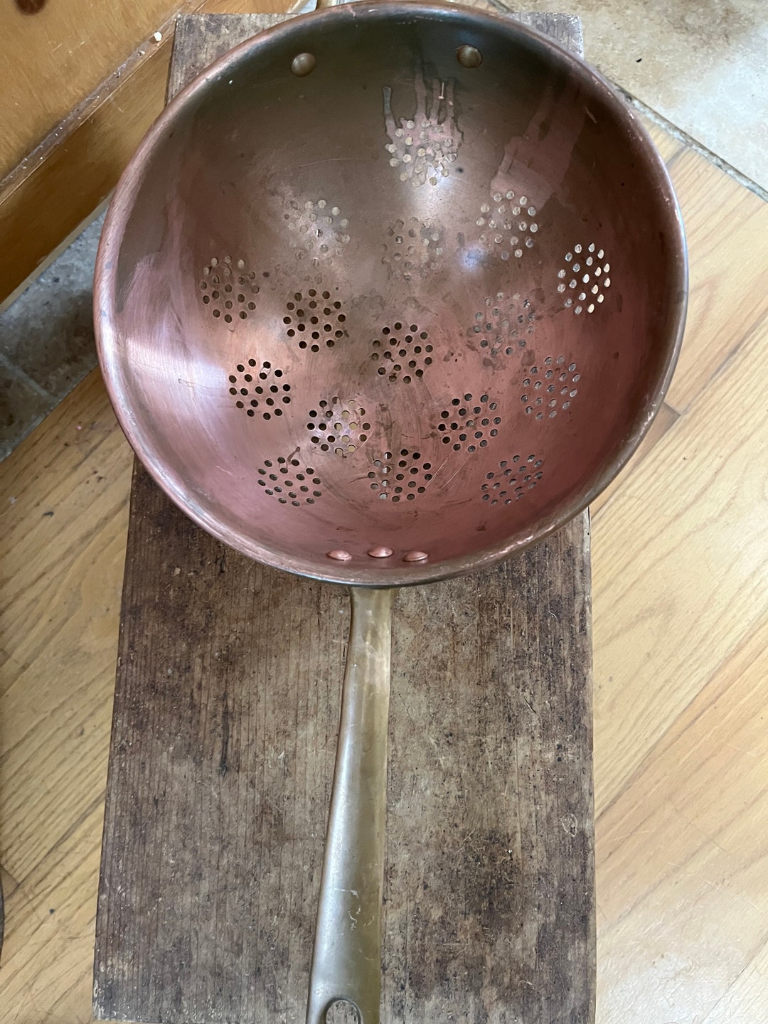 Copper Colander Strainer W Brass Handle - Etsy