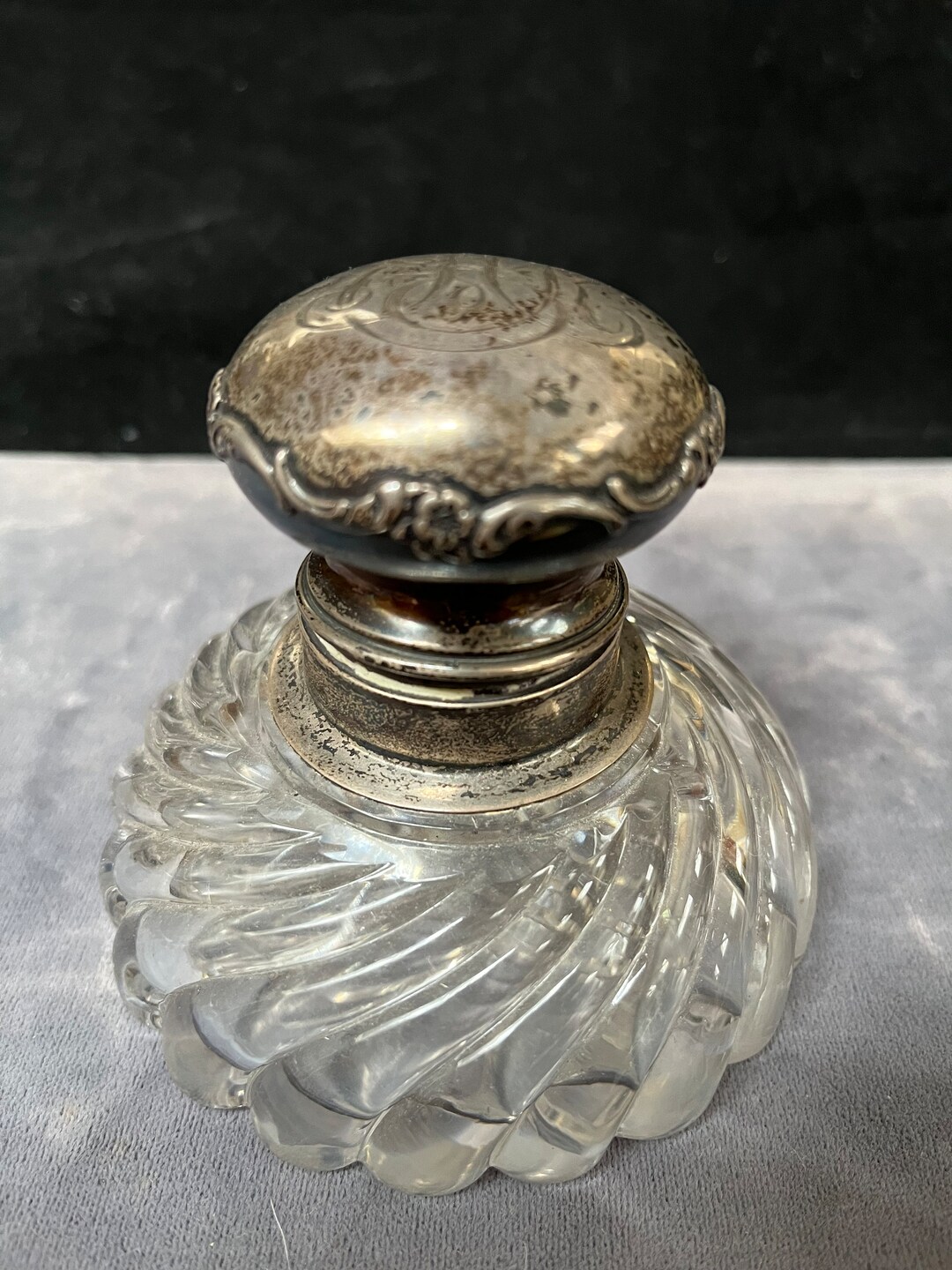 Sterling Crystal Antique Inkwell - Etsy