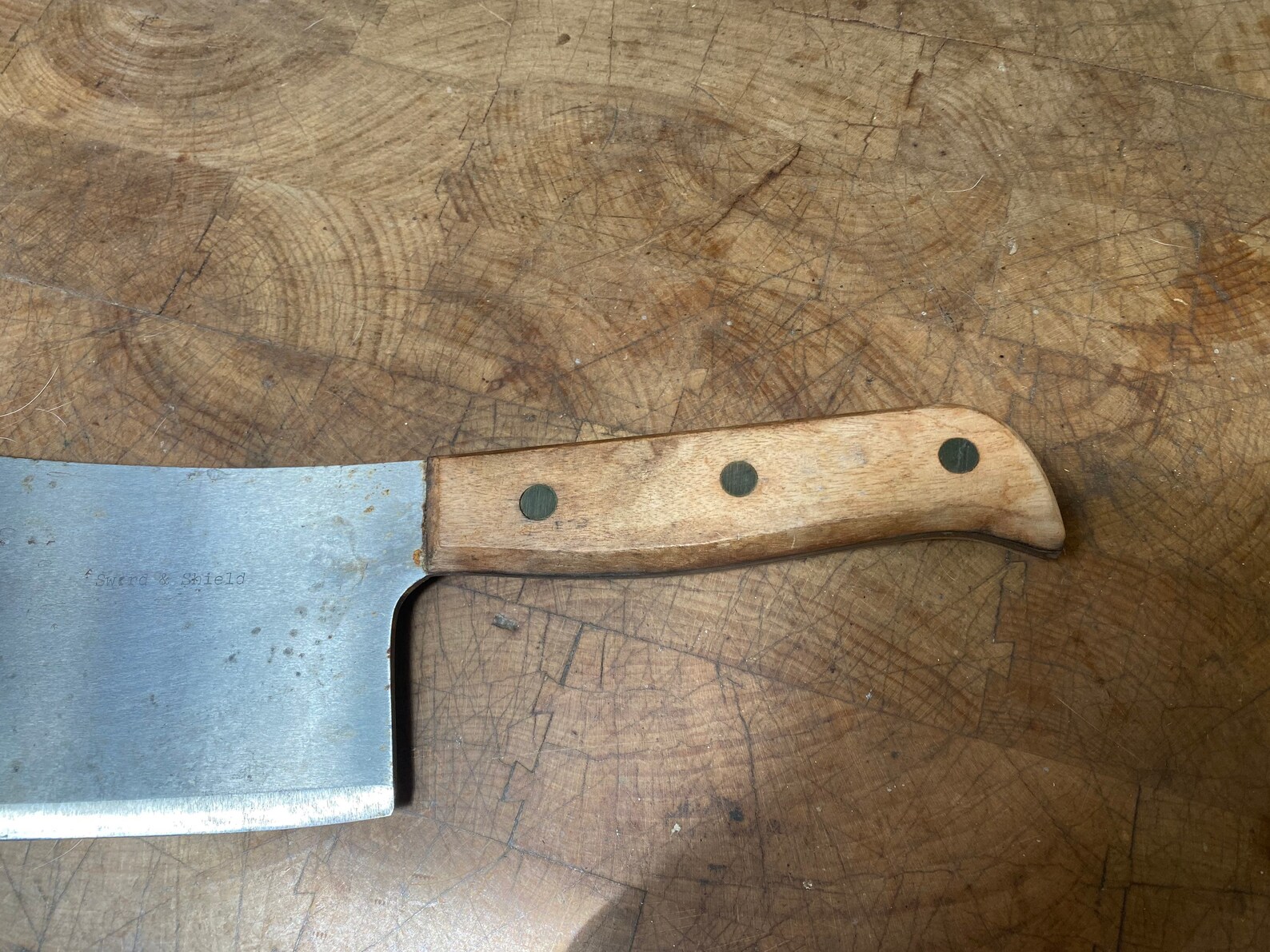 Vintage Sword & Shield Meat Cleaver Knife - Etsy