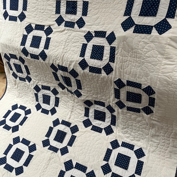 Indigo Quilt - Etsy