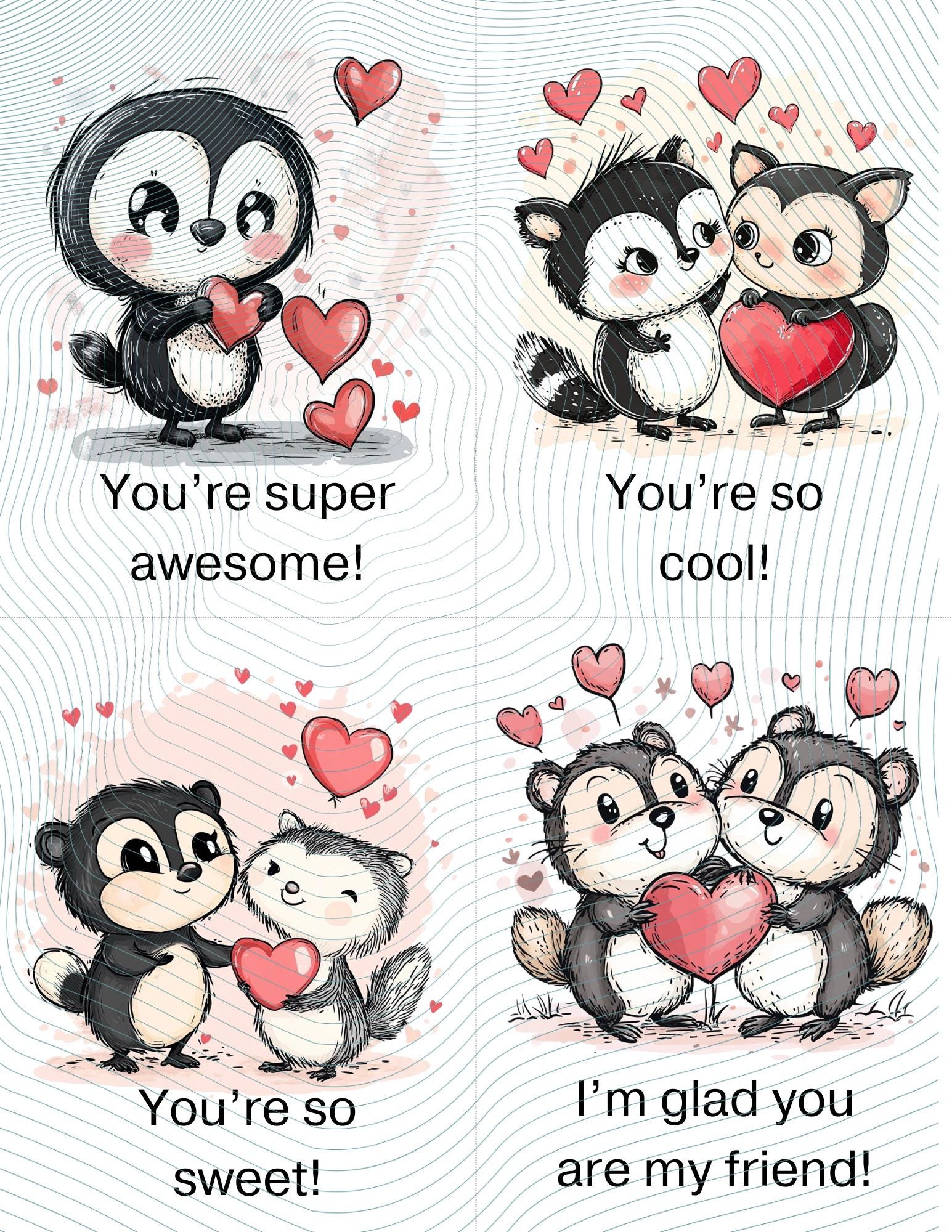40 Cute Animals Valentine's Day Cards, Gender Neutral for Kids ...