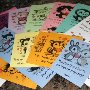 40 Cute Animals Valentine's Day Cards, Gender Neutral for Kids ...