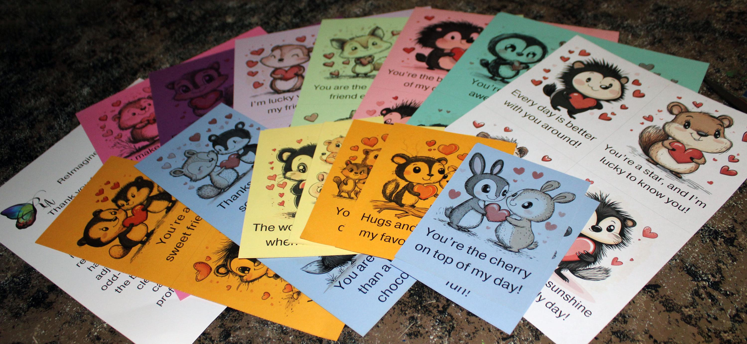 40 Cute Animals Valentine's Day Cards, Gender Neutral for Kids ...