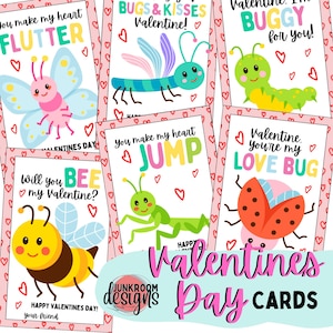 BUGS Valentines Day Cards , Valentine Cards, Bugs - Etsy