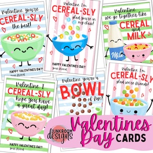 CEREAL Valentines Day Cards , Valentine Cards, Breakfast Cereal ...