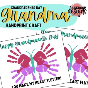 Grandparents Day Handprints, DIY Gift for Grandma, Butterfly, You Make ...