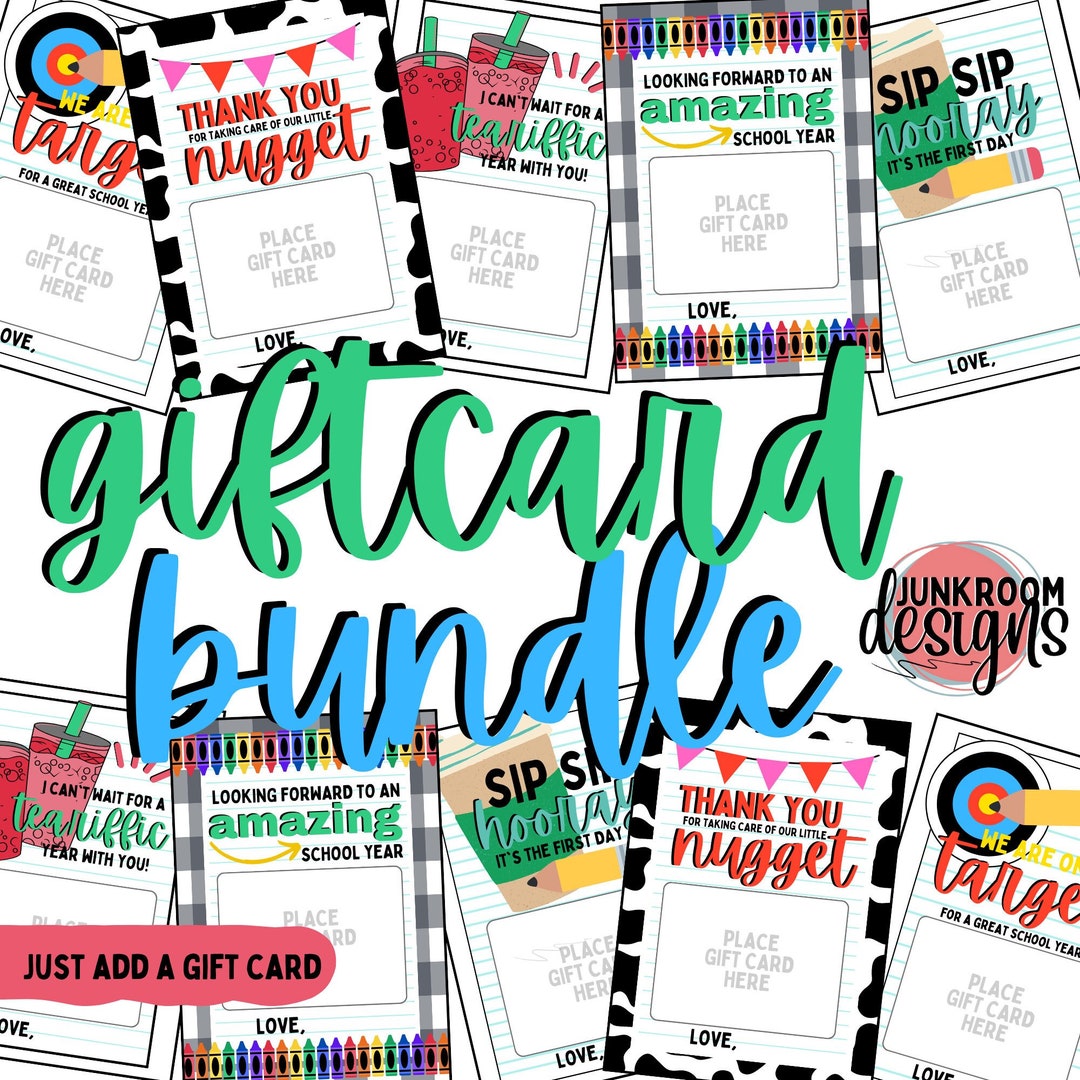 First Day of School, Gift Card Holder, Bundle, Teacher Gift, First Day ...