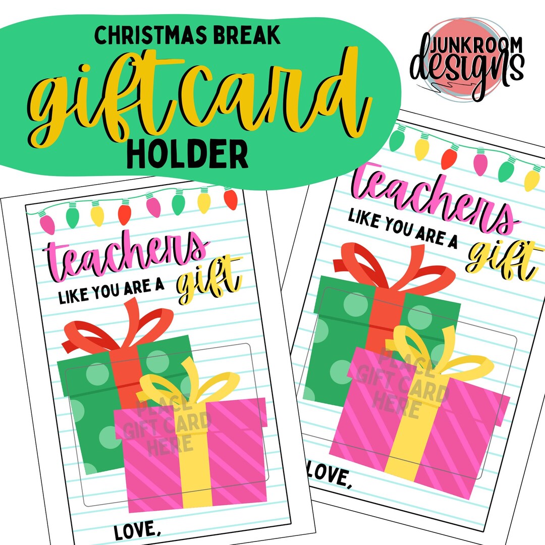 Christmas Break, Gift Card Holder, Teacher Gift, Christmas Card ...