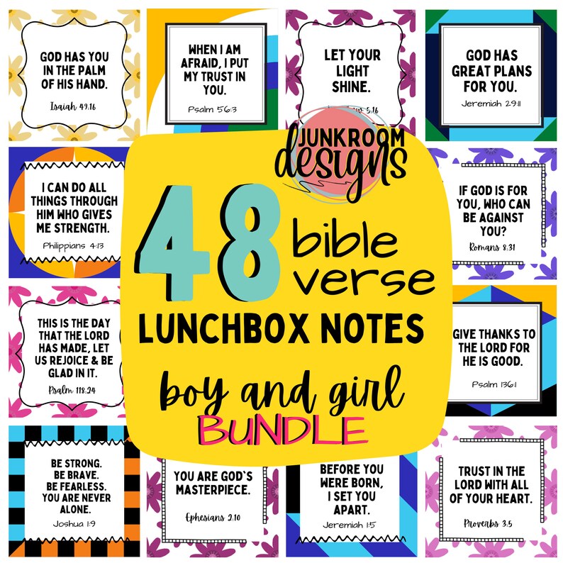 Bible Verse Lunchbox Notes for Kids, Girl AND Boy Lunchbox Notes - Etsy