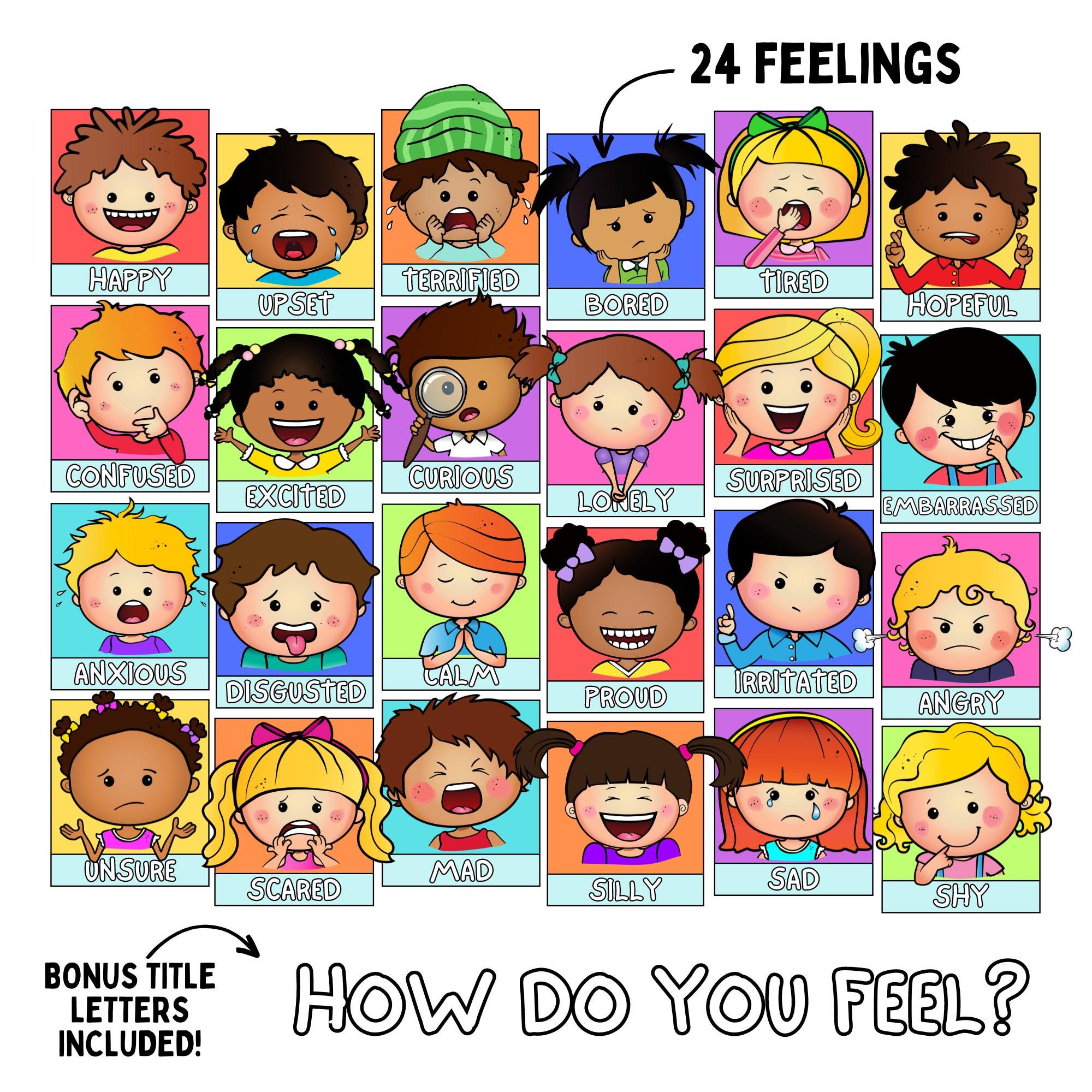 Feelings for Kids, Classroom Feelings Wall - Etsy