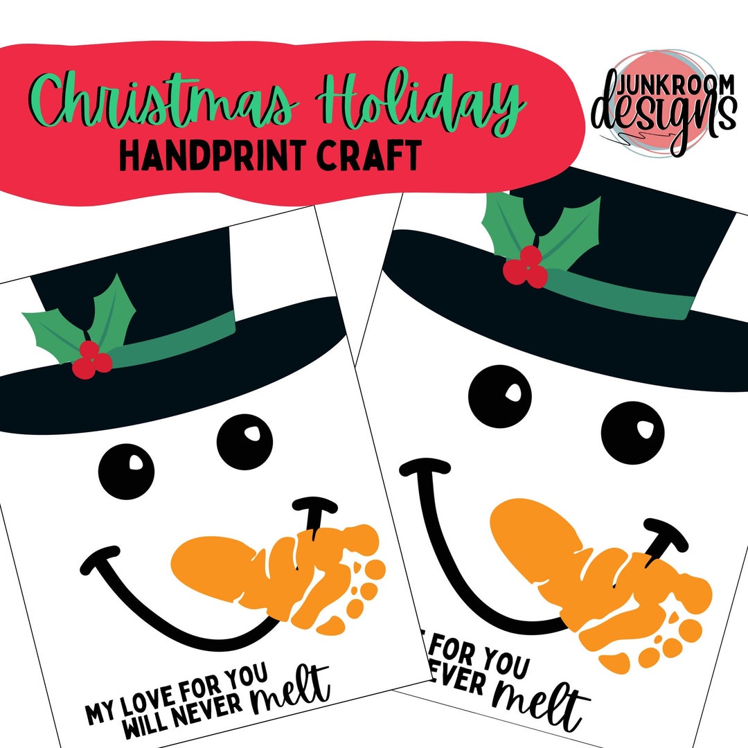 Christmas Holiday Handprints, Snowman Printable - Etsy
