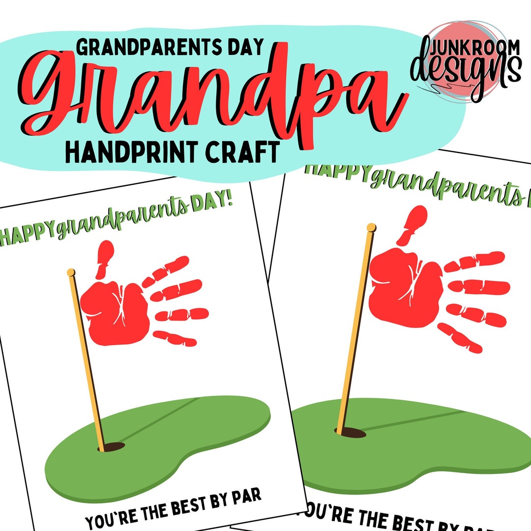 Grandparents Day Handprints, DIY Gift for Grandpa, Golf, Best by Par - Etsy