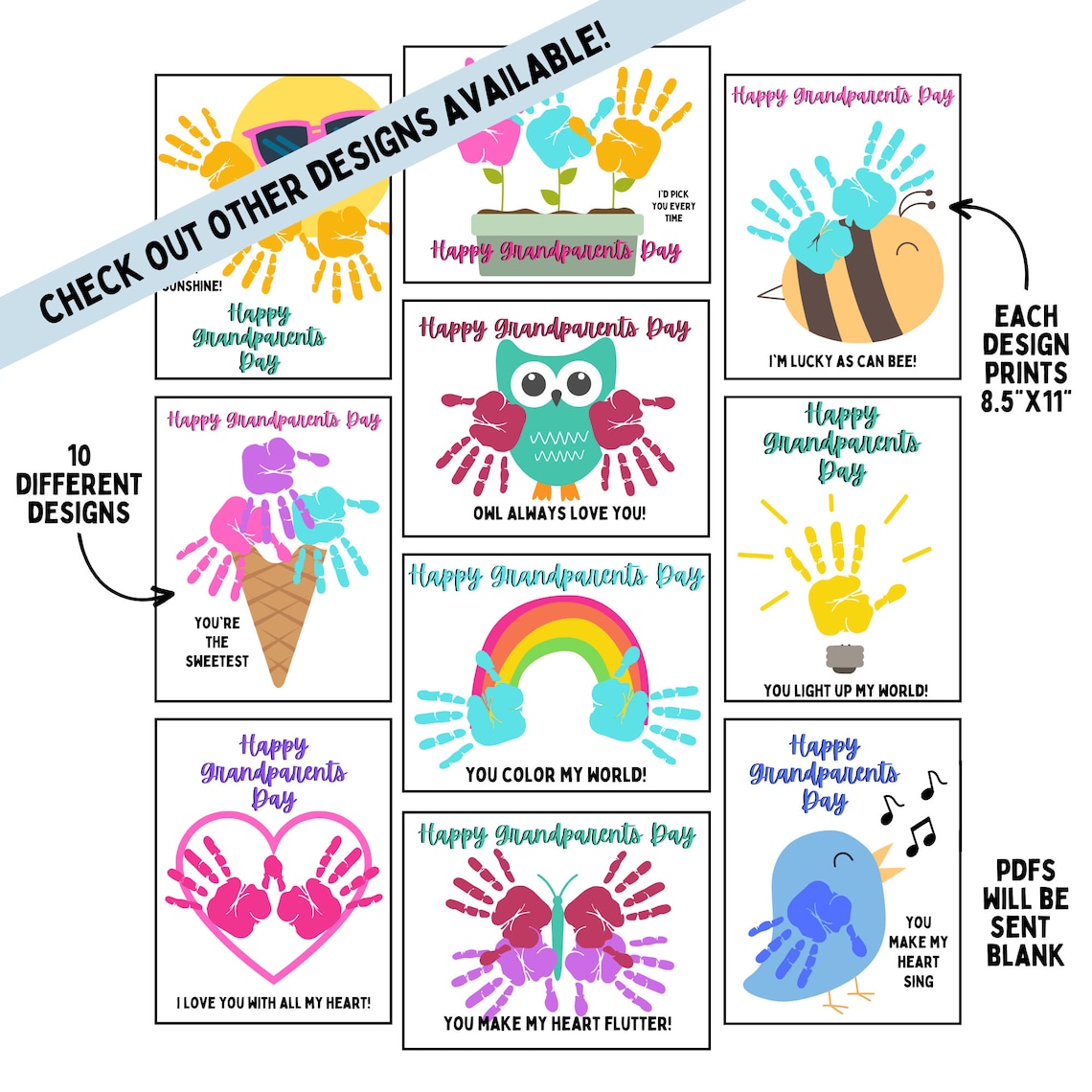 Grandparents Day Handprints, DIY Gift for Grandma, Butterfly, You Make ...