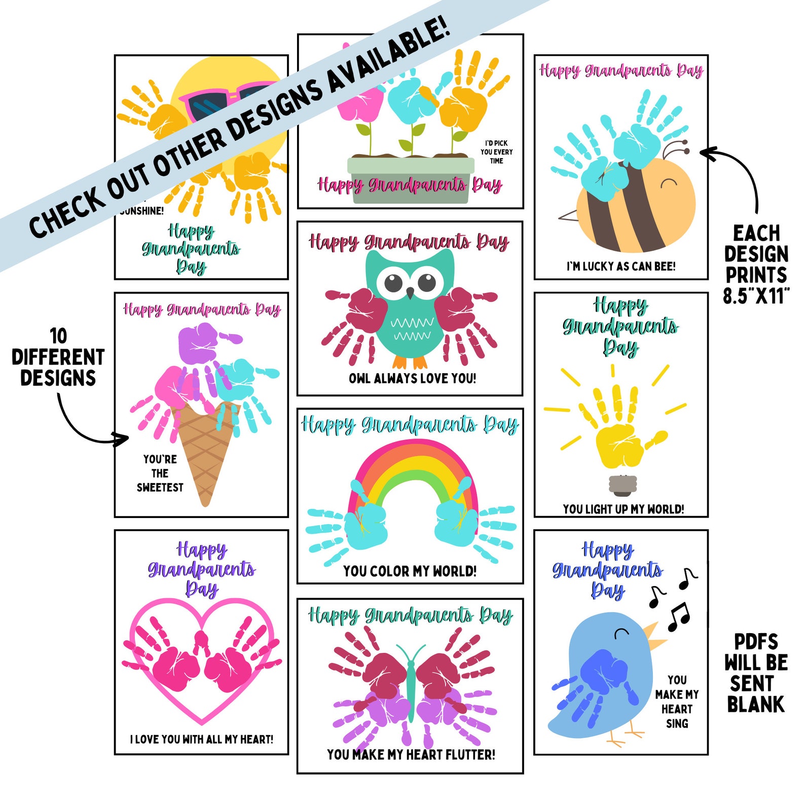 Grandparents Day Handprints, DIY Gift for Grandma, Butterfly, You Make ...